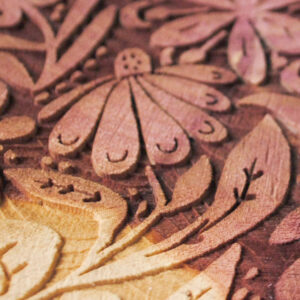 Etched whimsical wood Art Auction by Zoe Feast